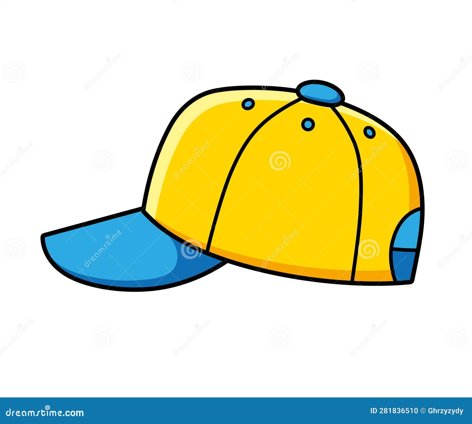 Yellow baseball cap stock vector. Illustration of accessories - 281836510