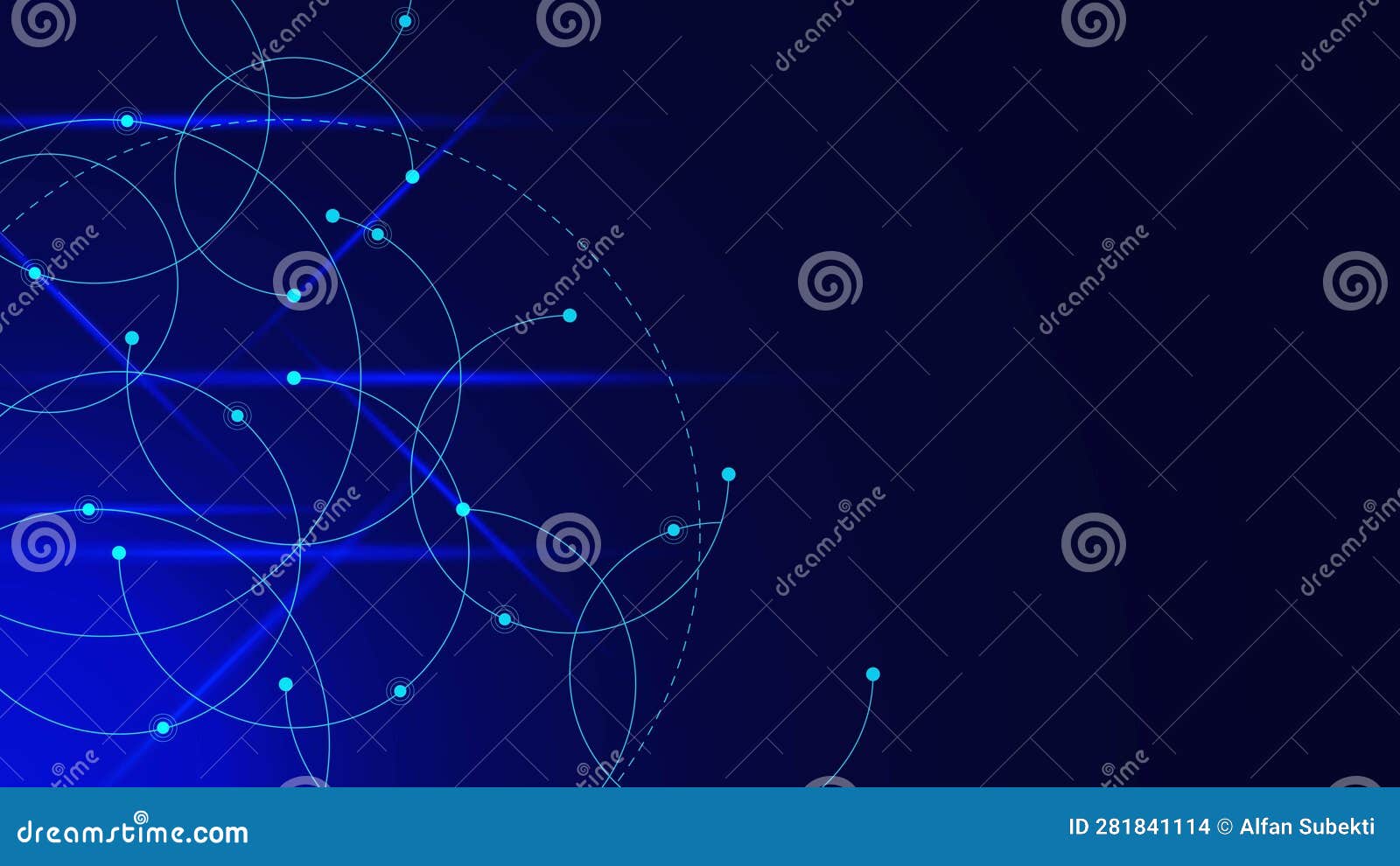 Abstract Connected Circle Lines and Points for Network Connection Stock ...