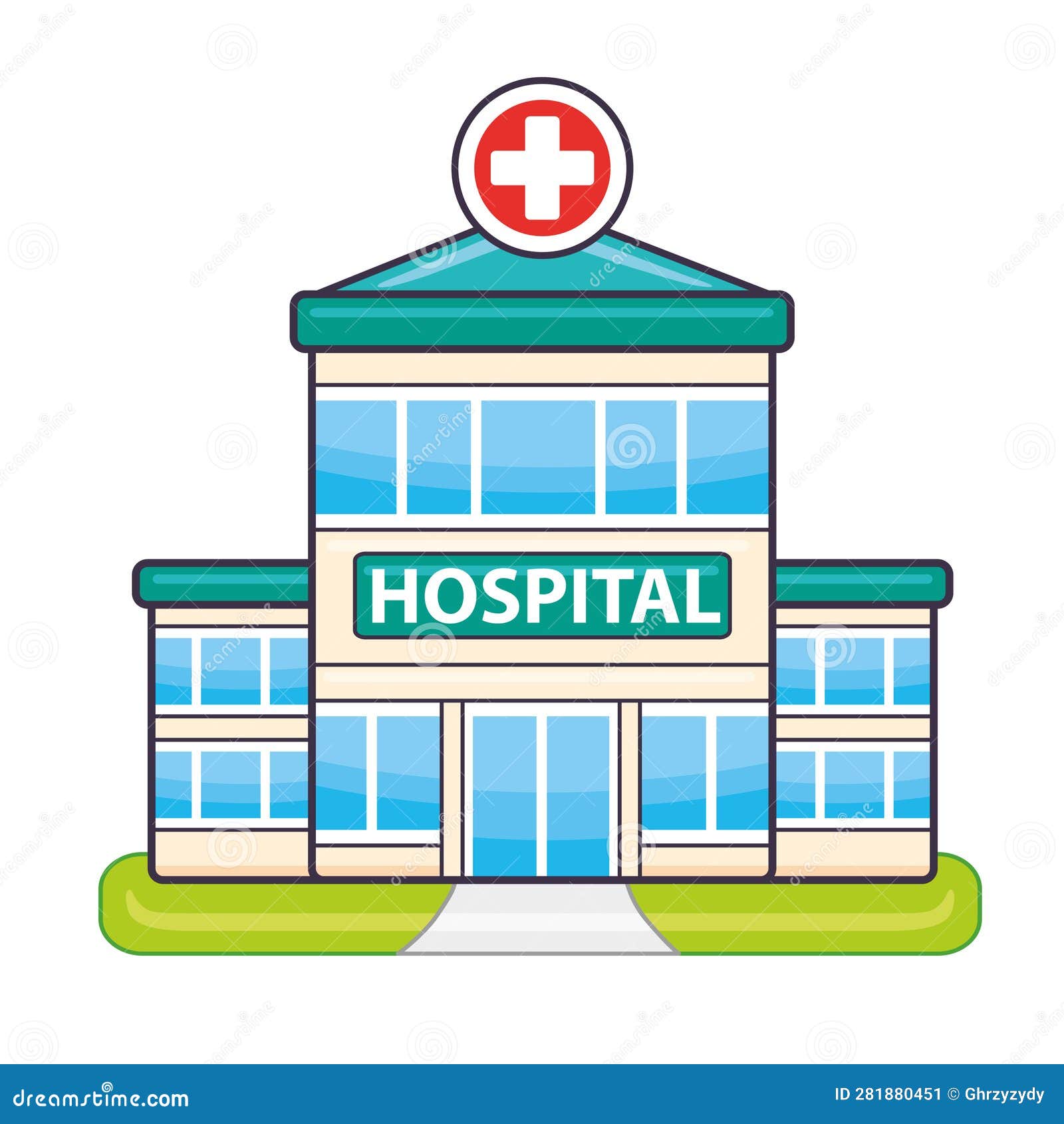 Cartoon Hospital Building Cartoon Hospital Building Illustration,