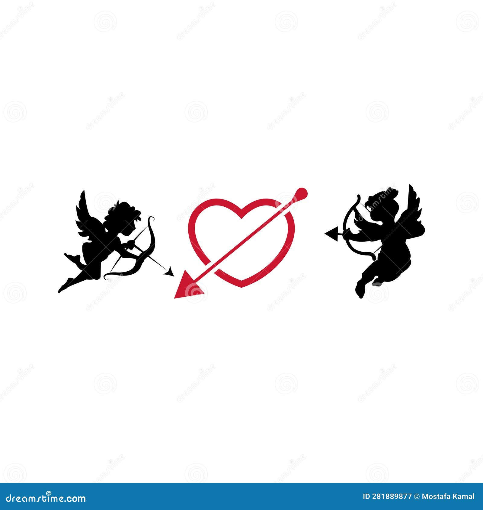 Cupid Icon Set. Love and Valentine S Day Symbol Stock Vector ...