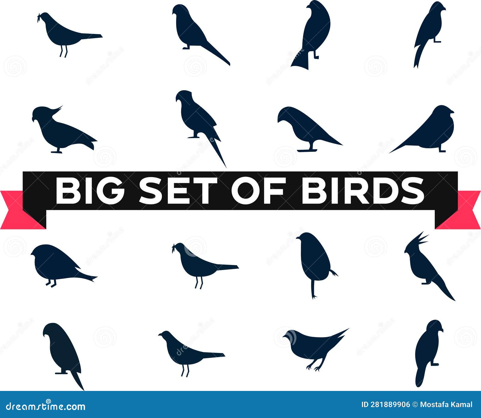 Birds Silhouettes and New Birds Icon Designs Stock Vector ...