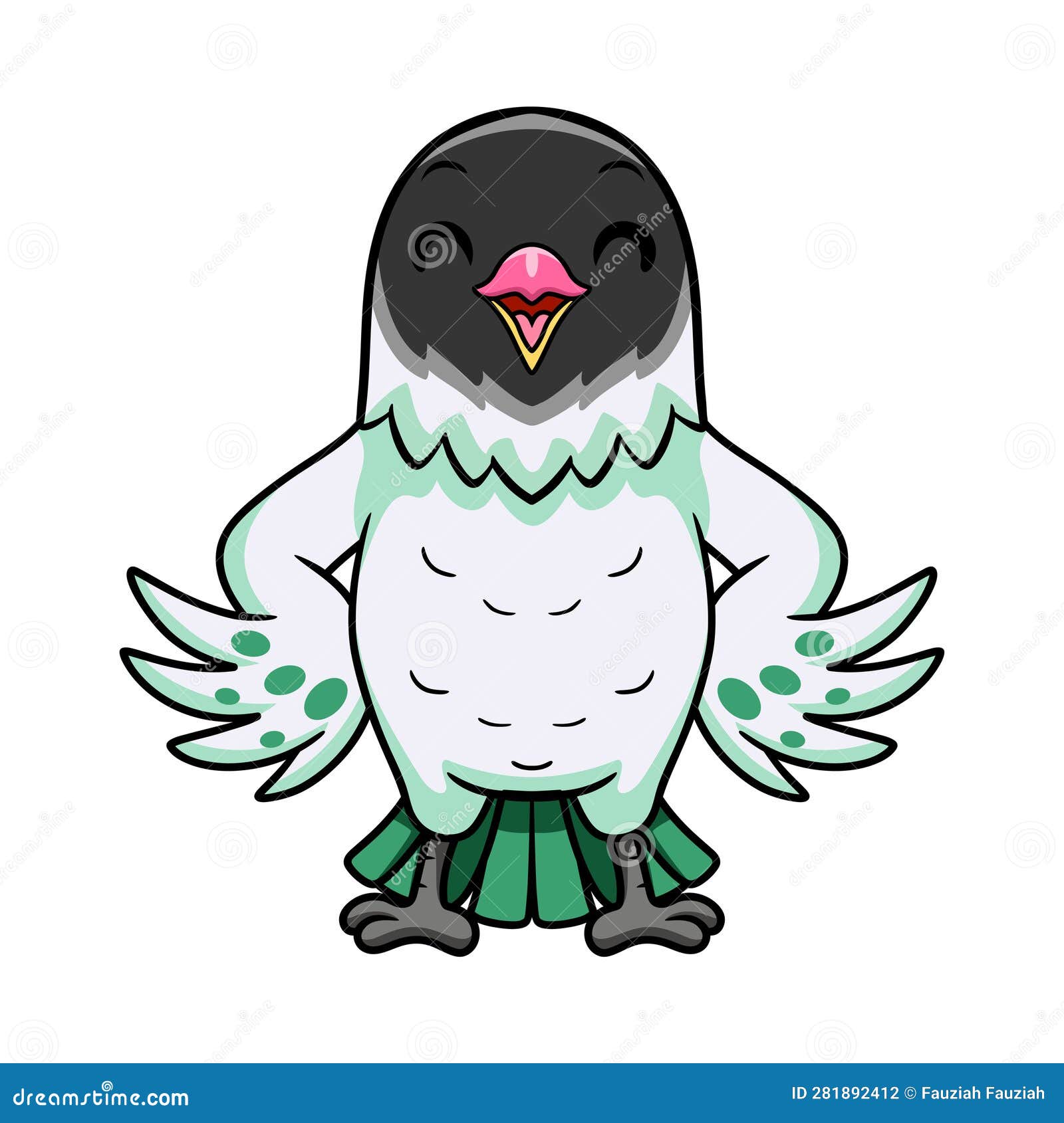 Cute Agapornis Malta Lovebird Cartoon Stock Vector - Illustration of ...