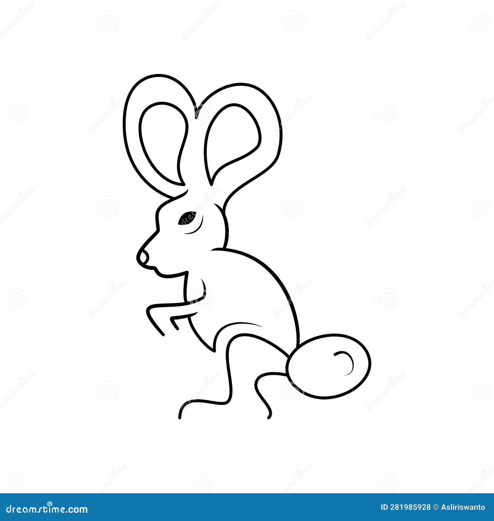 Rabbit Illustration with Line Concept. Simple and Minimal Style Stock ...