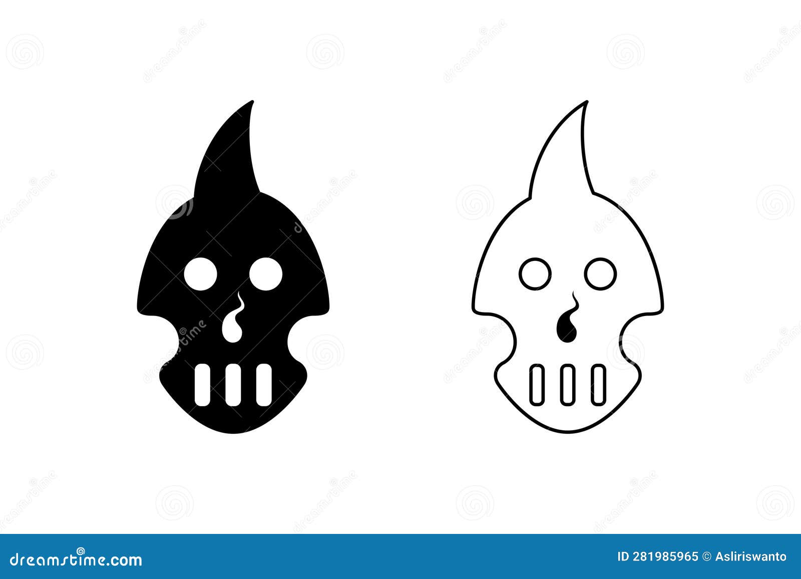 Black and White Simple Skull Illustration Stock Vector - Illustration ...