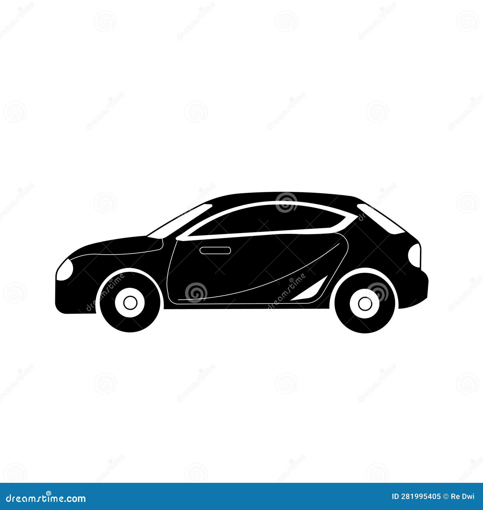 Simple Car Silhouette Vector Illustration Design in Black Color Stock ...