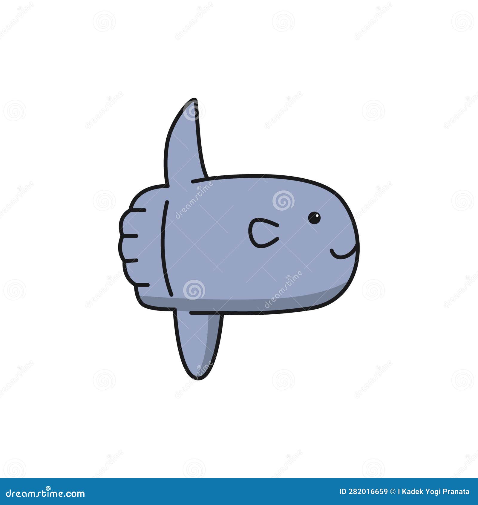 Cute Sunfish Vector Illustration. Stock Illustration - Illustration of ...
