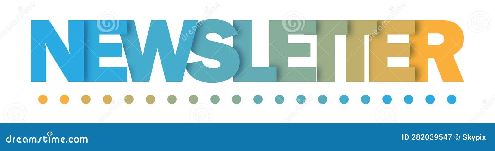 NEWSLETTER Blue and Orange Typography Banner Stock Vector ...