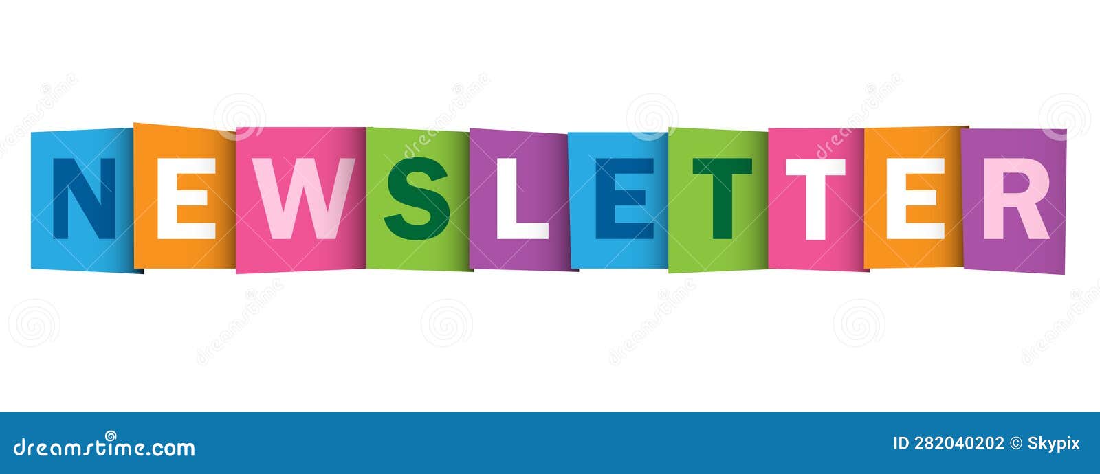 NEWSLETTER Colorful Typography Banner Stock Vector - Illustration of ...