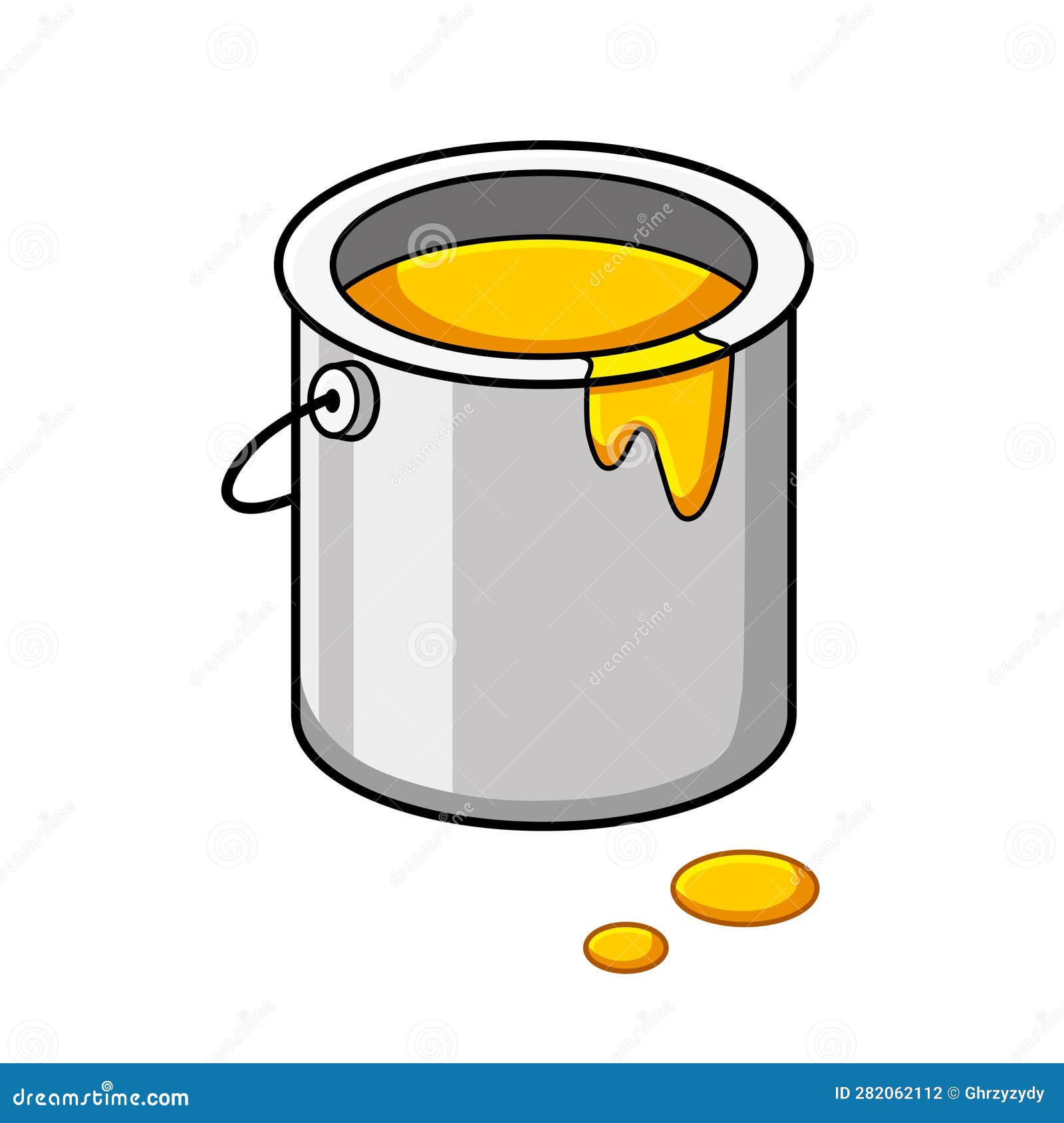 Yellow paint can stock vector. Illustration of construction - 282062112