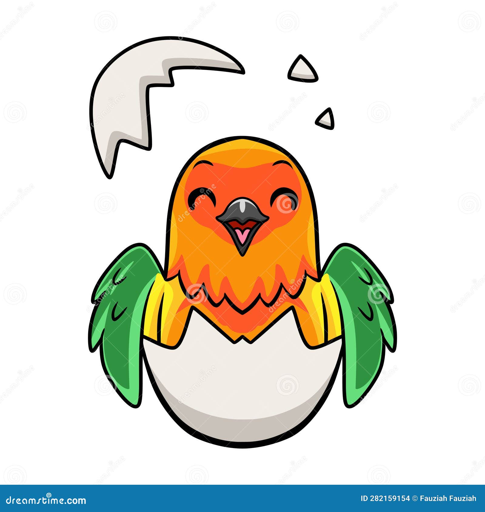 Cute Sun Conure Parrot Cartoon Inside from Egg Stock Vector ...