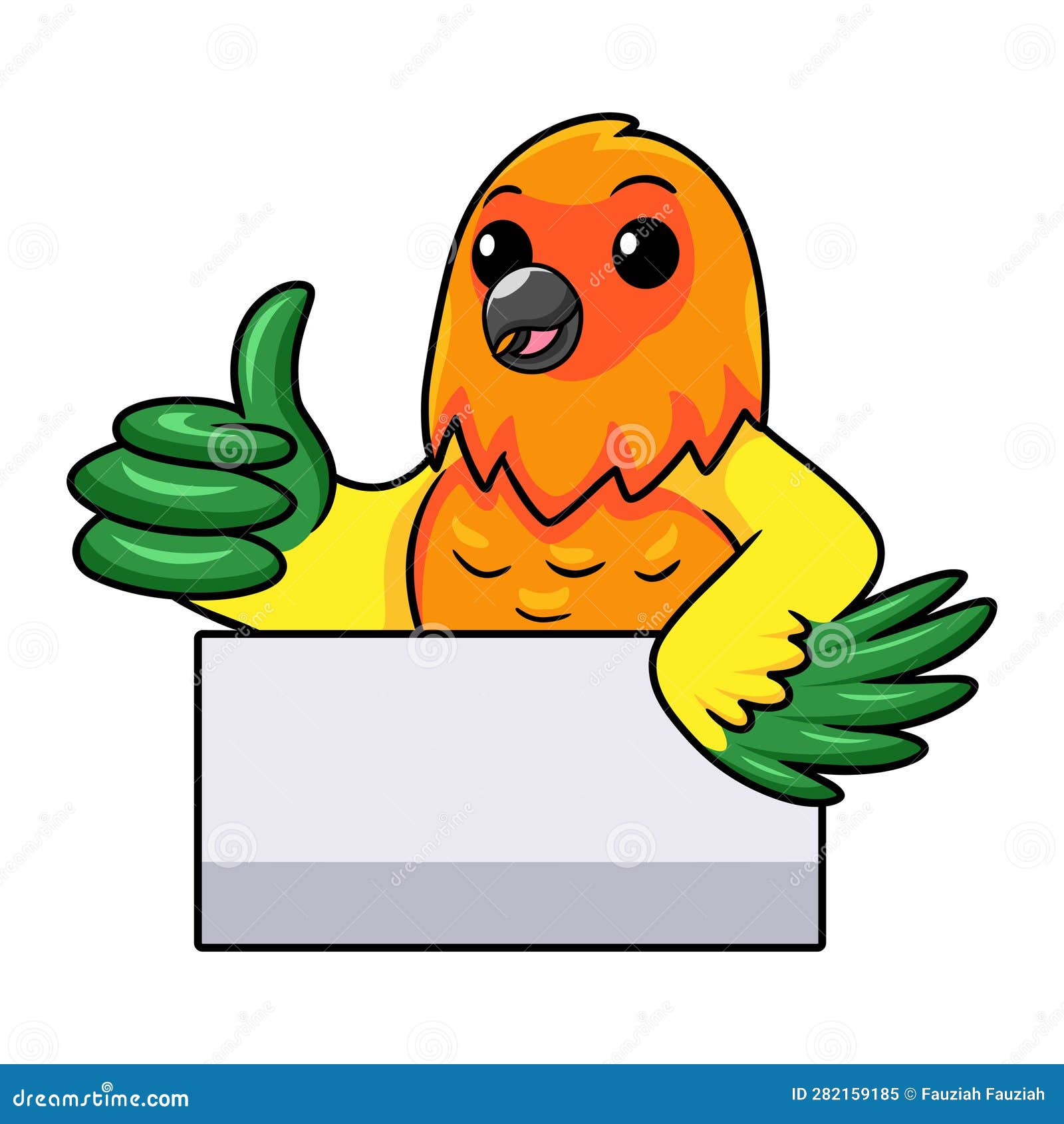 Cartoon Sun Conure Parrot On White Background Vector Illustration ...