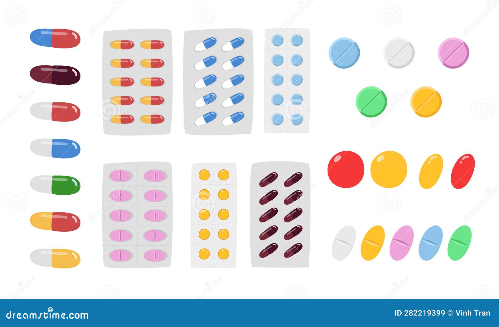 Types Of Medicine, Tablets, Capsules, Powders, Syrups Vector ...