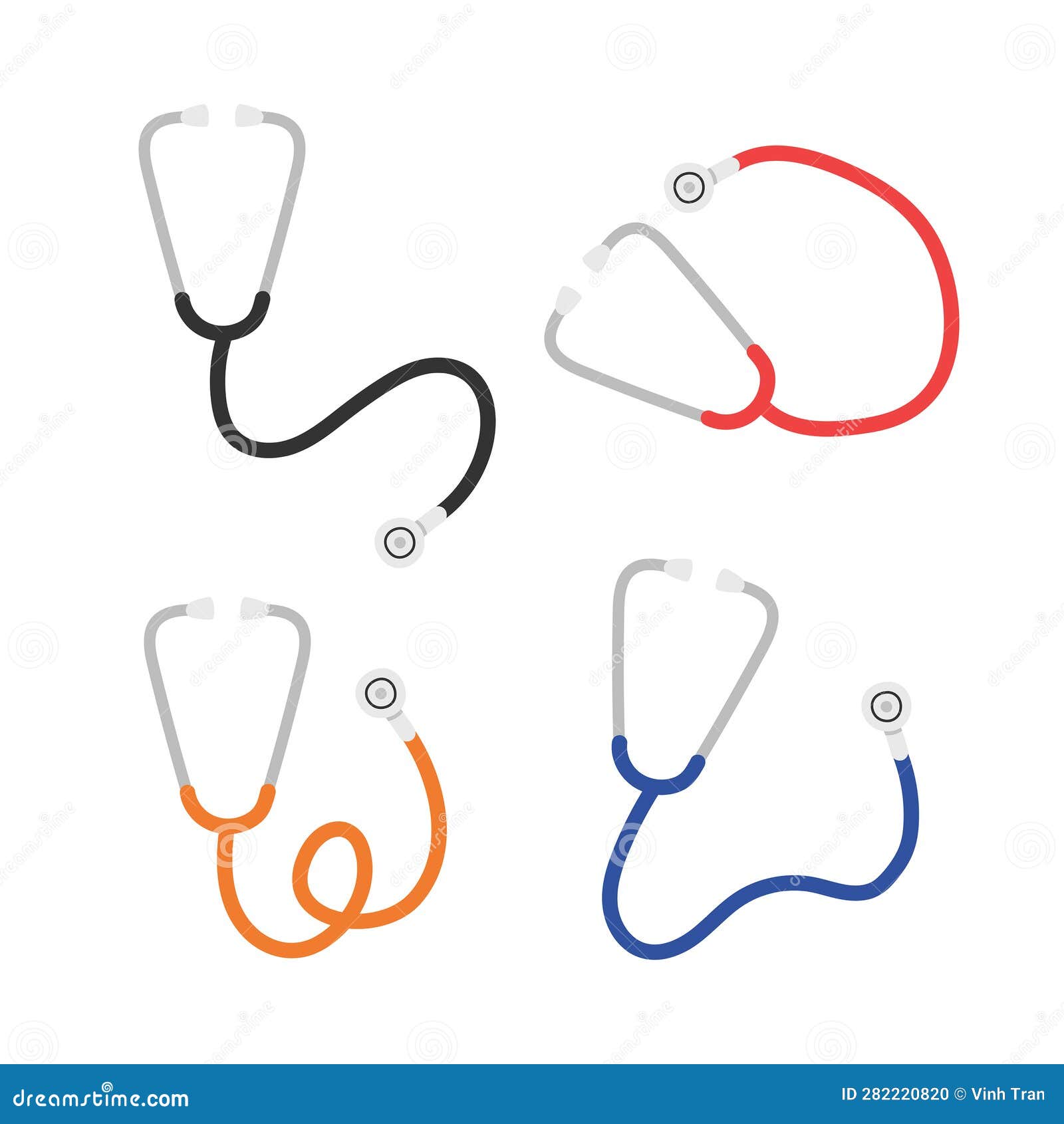 Stethoscope Clipart Cartoon Style. Stethoscope Or Medical Phonendoscope ...