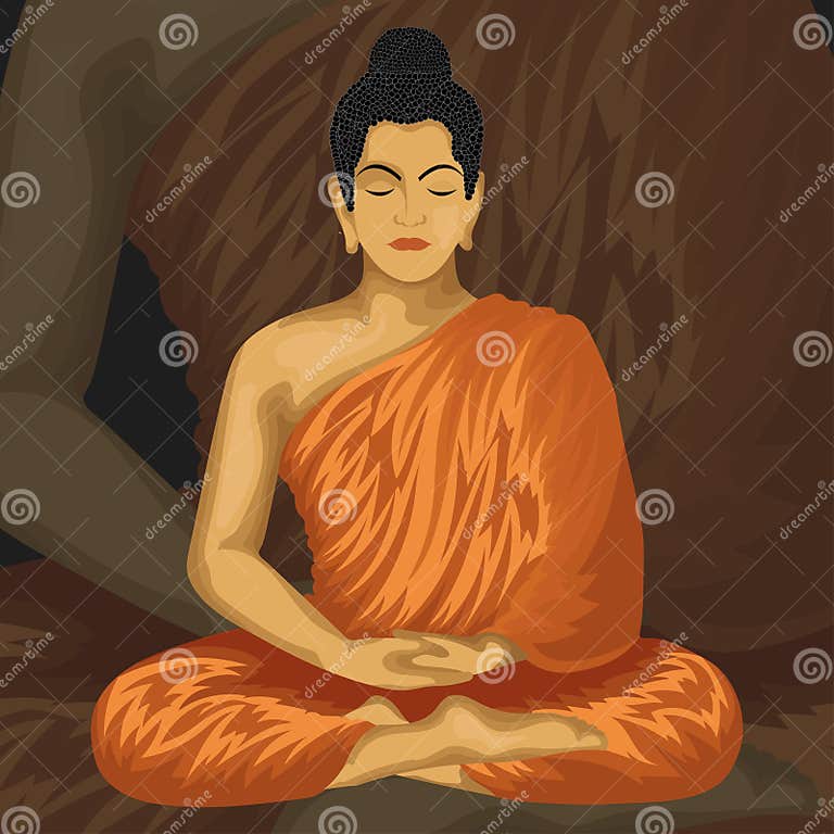 Lord Buddha Vector Stock Illustration Stock Vector - Illustration of ...