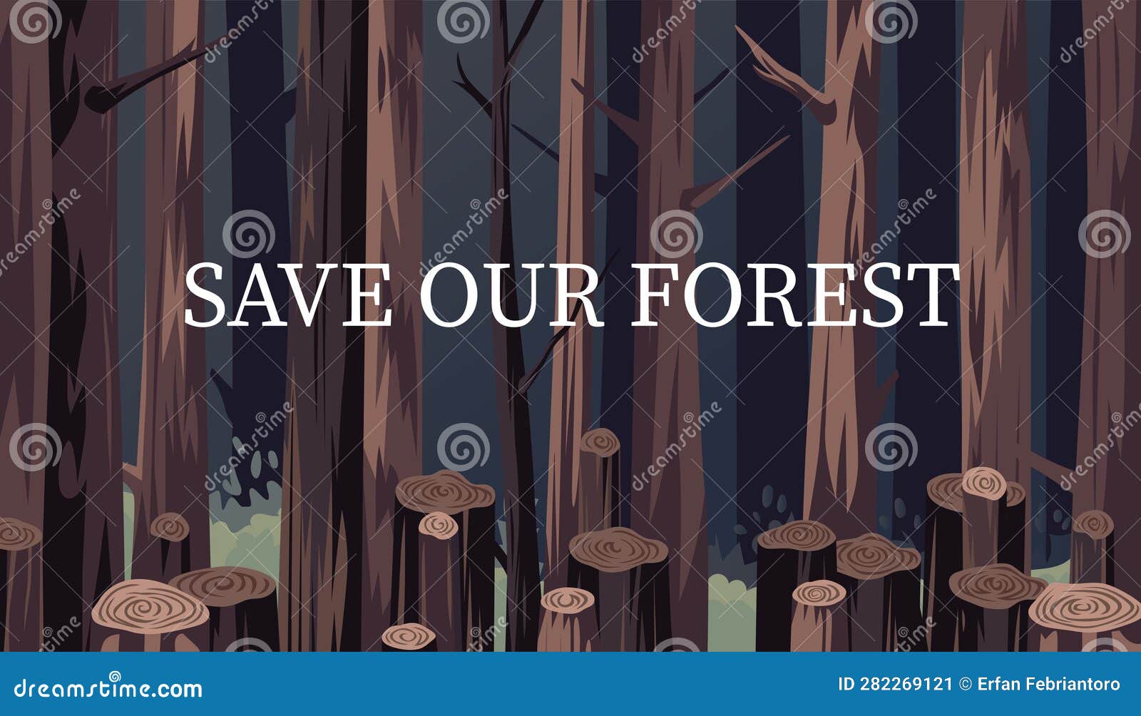 Save the Forest Banner Poster Design. Illustration of a Deforested ...