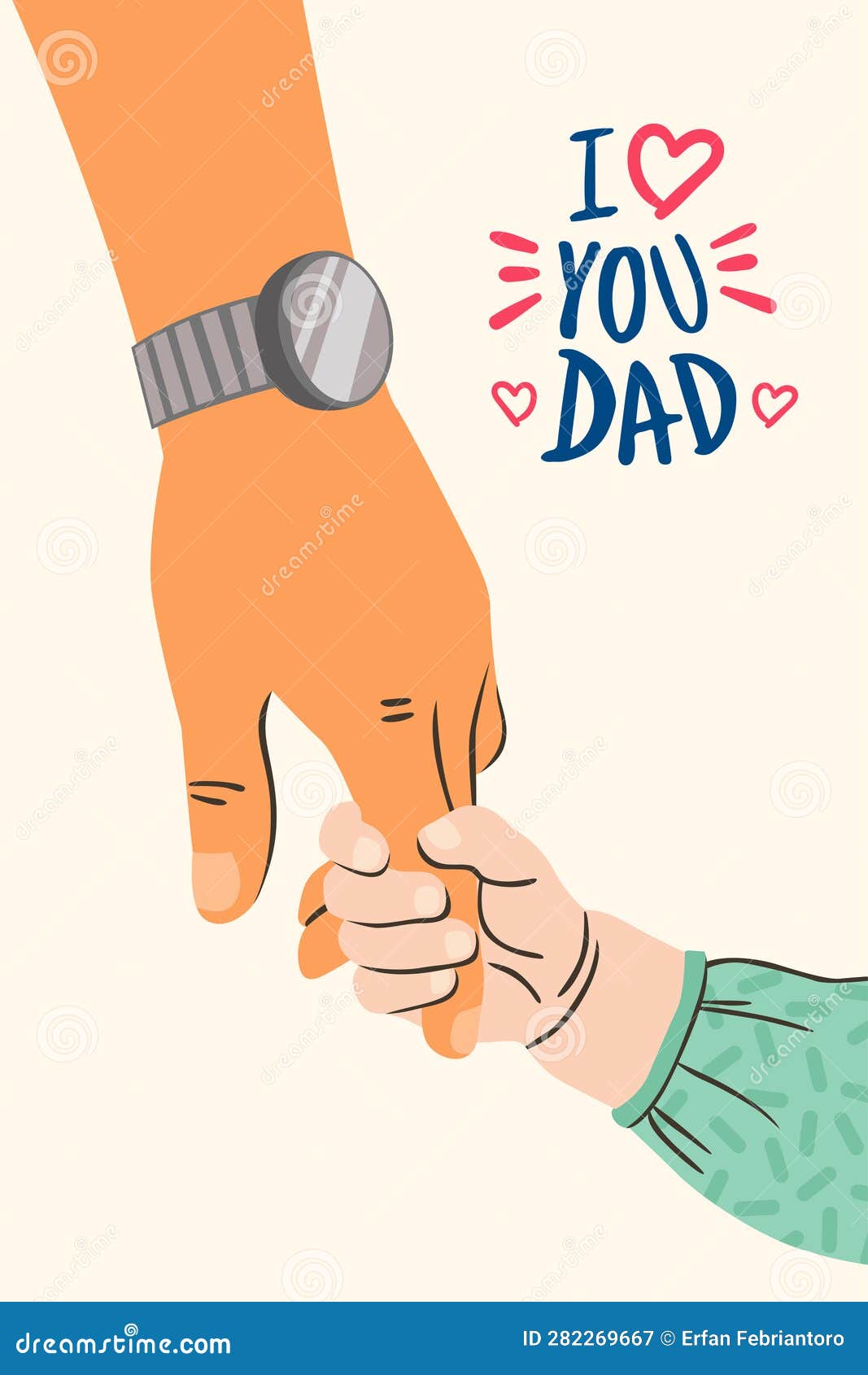 Happy Father Day. the Father Hand Holding the Child, Which is Full of ...