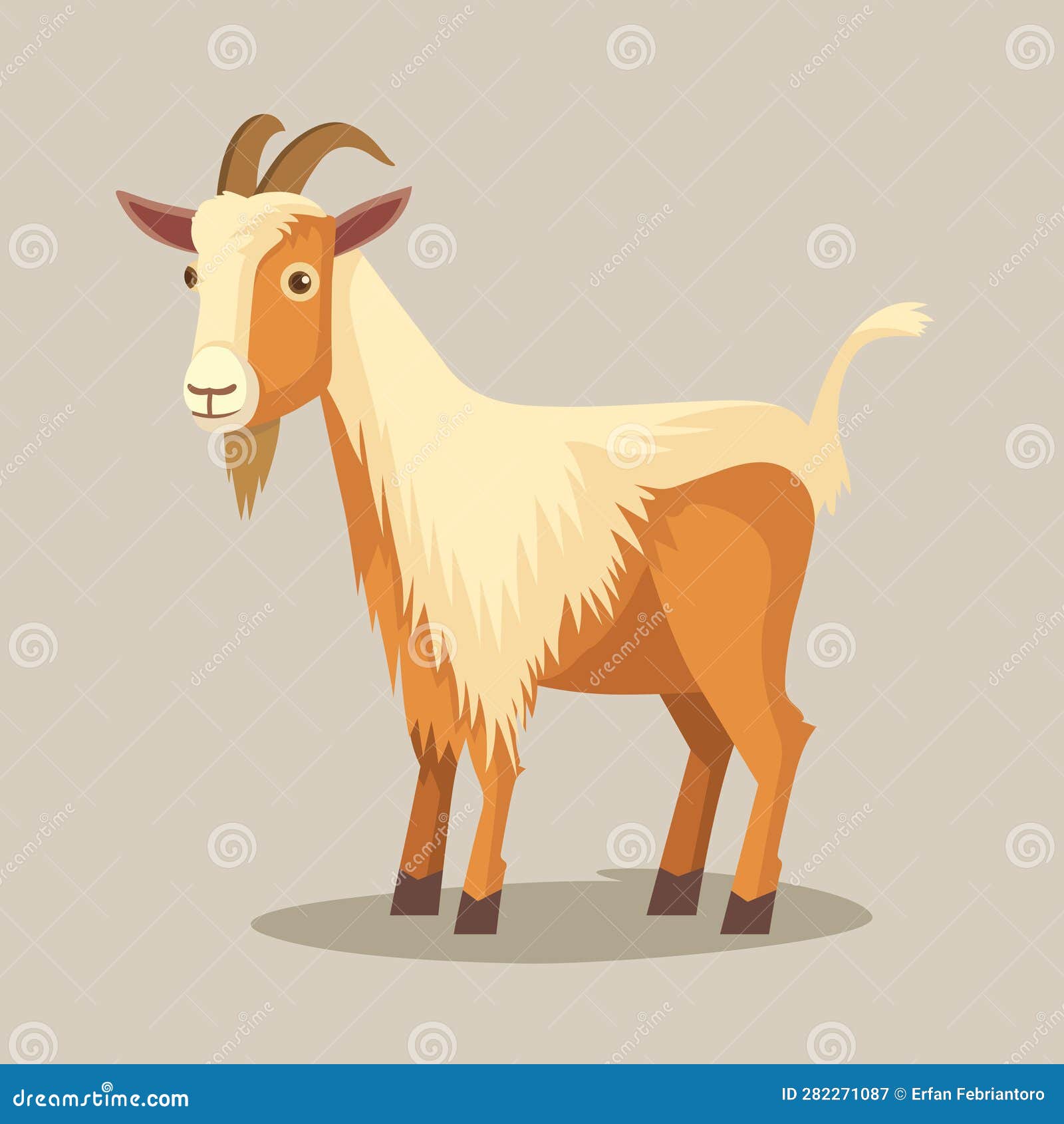Cartoon Farm Goat Vector Illustration Stock Vector - Illustration of ...