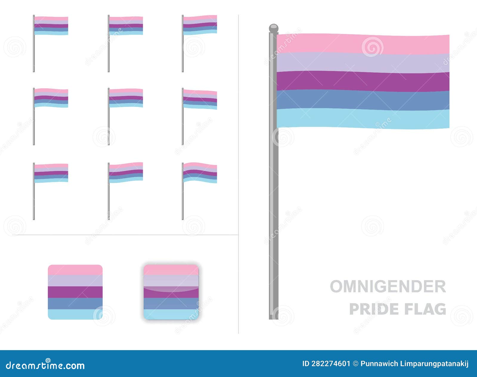 Omnigender Pride Flag Waving Animation App Icon Vector Stock Vector ...