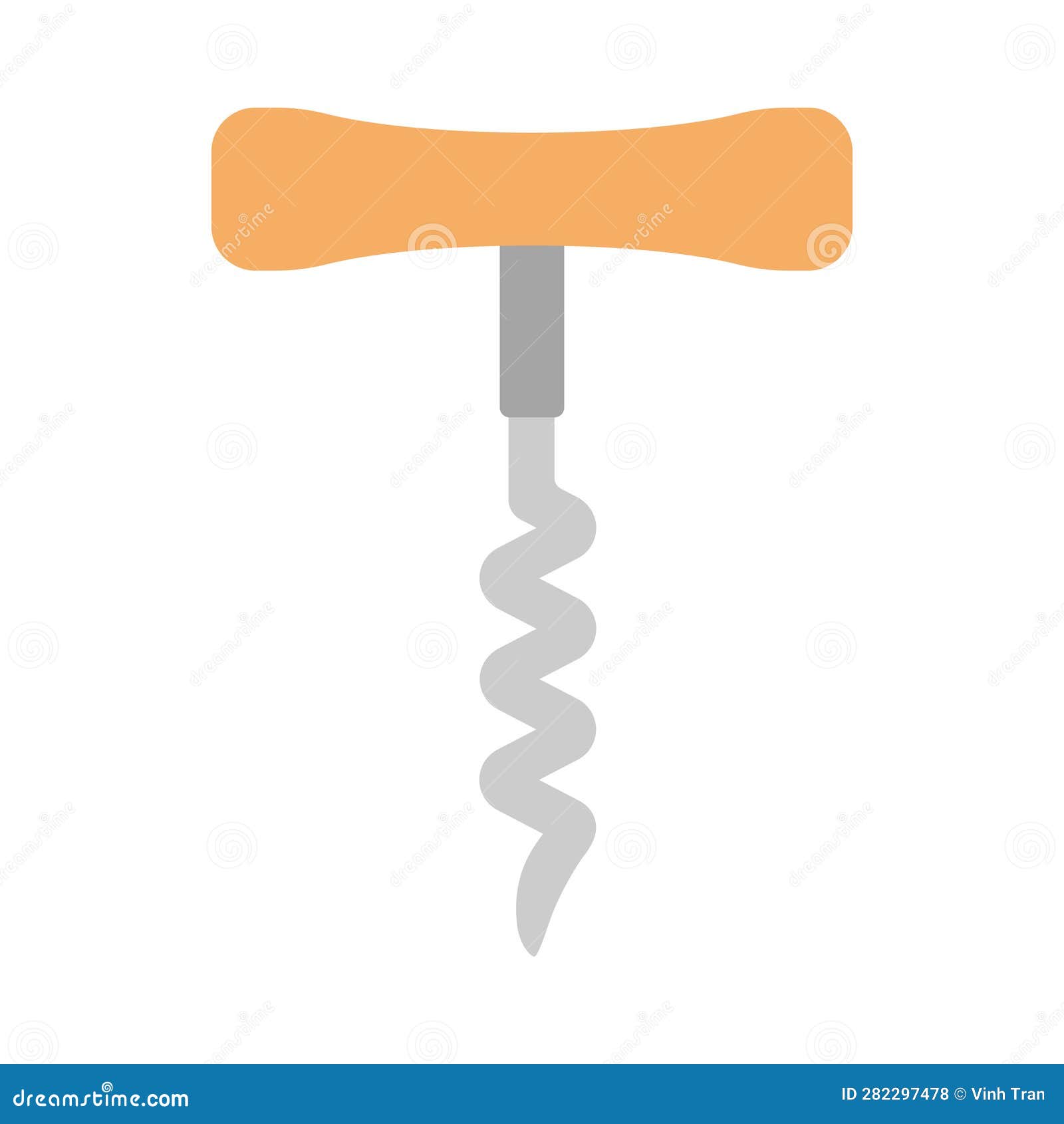 Wine Corkscrew Clipart Vector Illustration. Simple Corkscrew for Wine ...