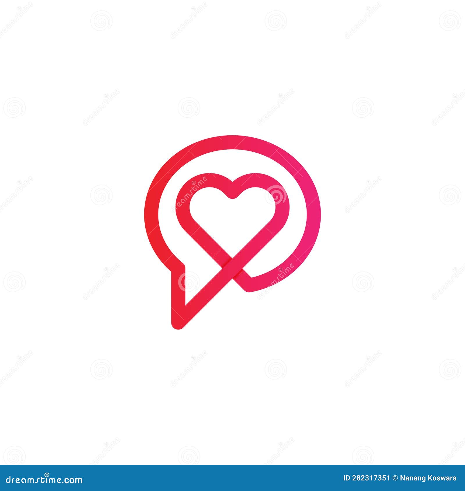 Chat Love Logo Design, Talk Love Logo, Chat Heart Logo, Icon, Vector ...