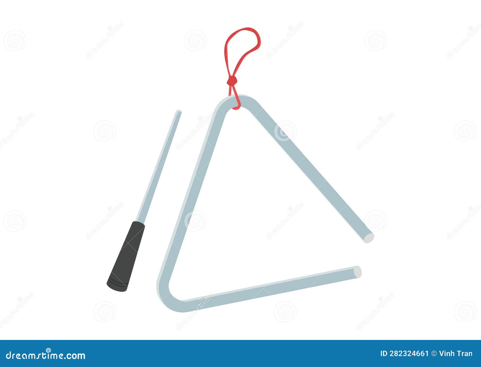 Steel Triangle Musical Instrument Flat Style Vector Illustration Stock ...