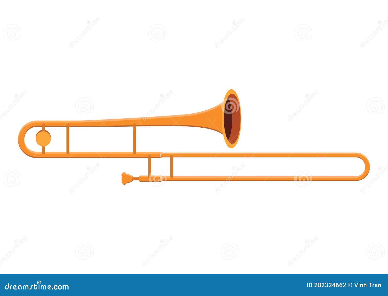 Trombone Vector Illustration. Wind Musical Instrument | CartoonDealer ...
