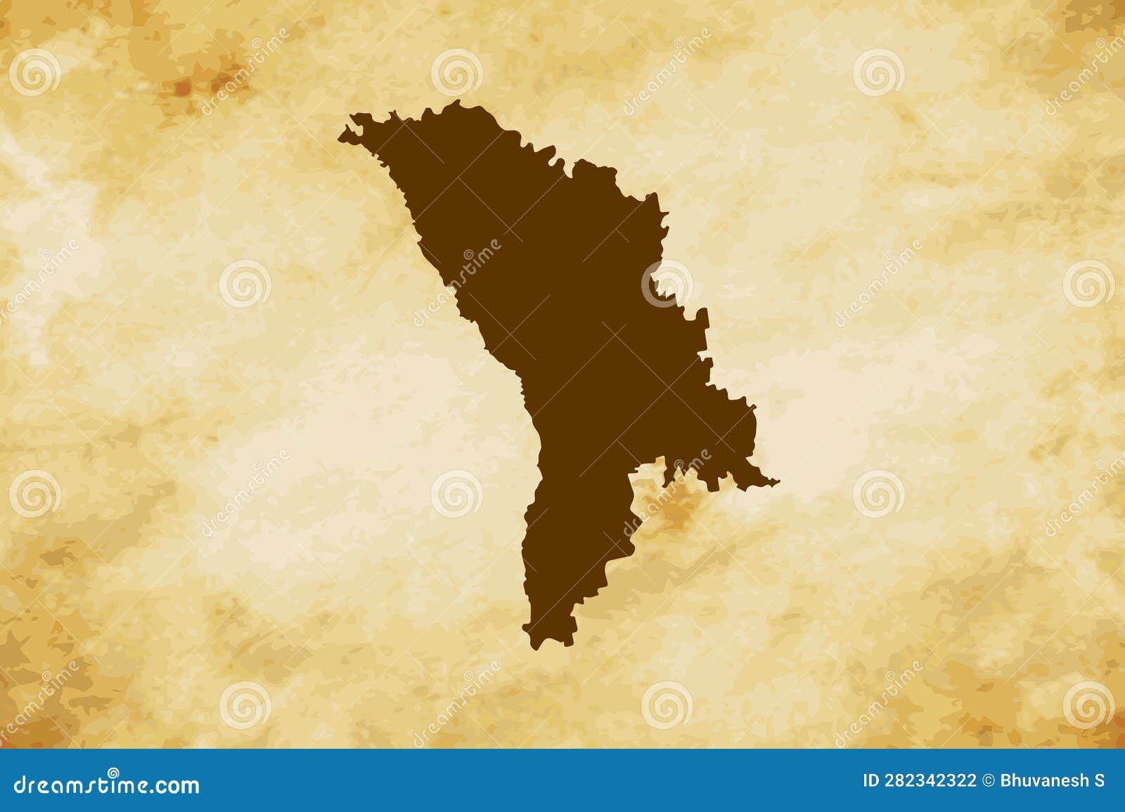 Brown Map of Country Moldova Isolated on Old Paper Grunge Texture ...