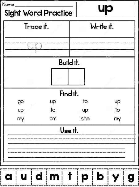 Sight Word Practice Trace it, Write it, Build it,Find it,Use it. Stock ...