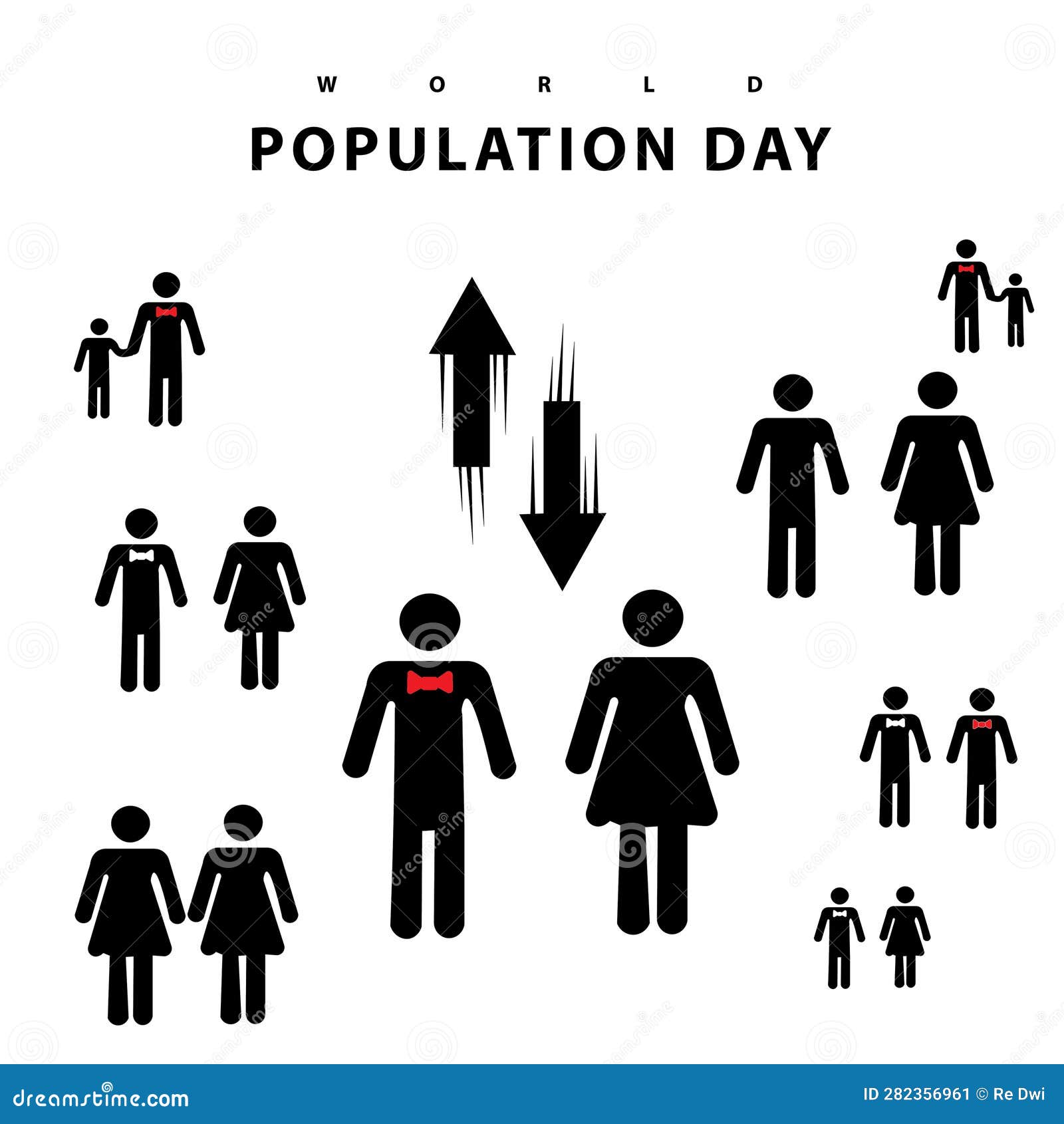 World Population Day Illustration Vector Design. Many People in ...