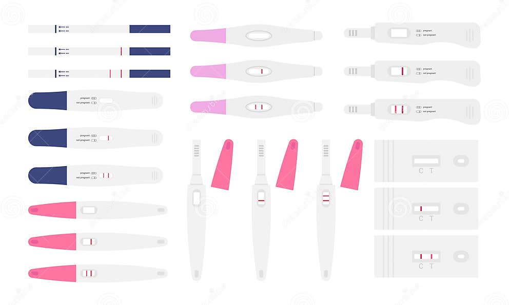 Set Of Different Pregnancy Test Results Vector Illustration Pregnancy