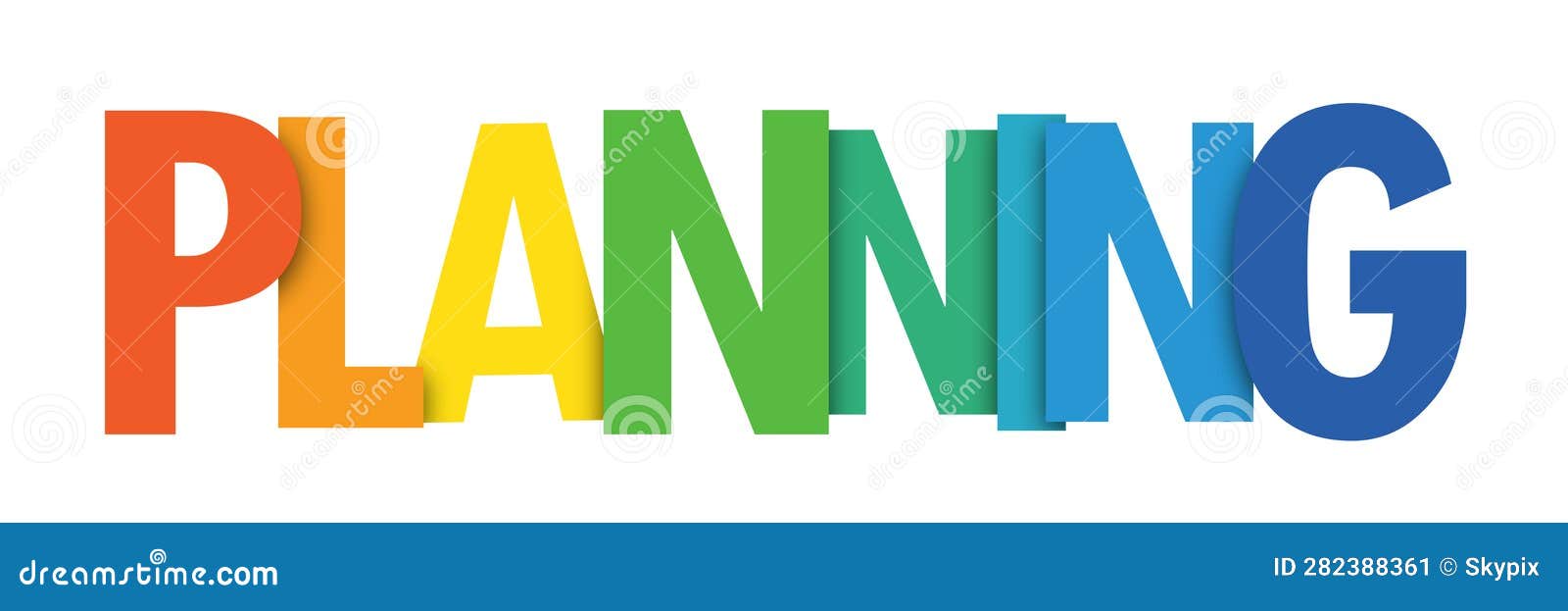 PLANNING Colorful Typography Banner Stock Vector - Illustration of ...