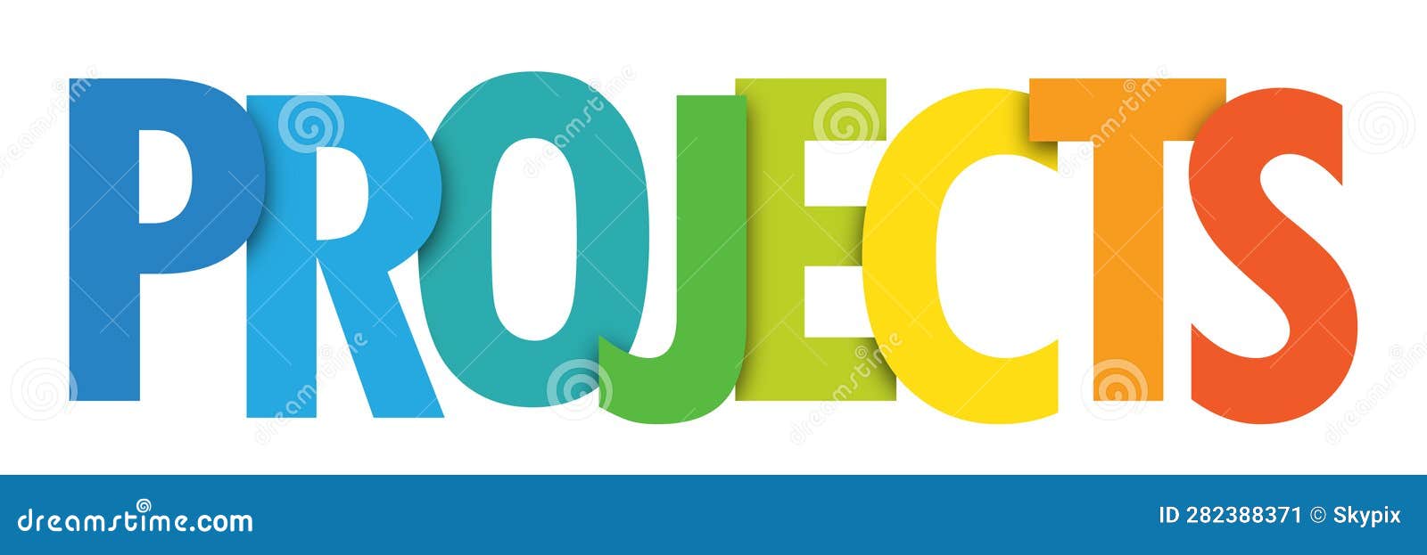 PROJECTS Colorful Typography Banner Stock Vector - Illustration of work ...