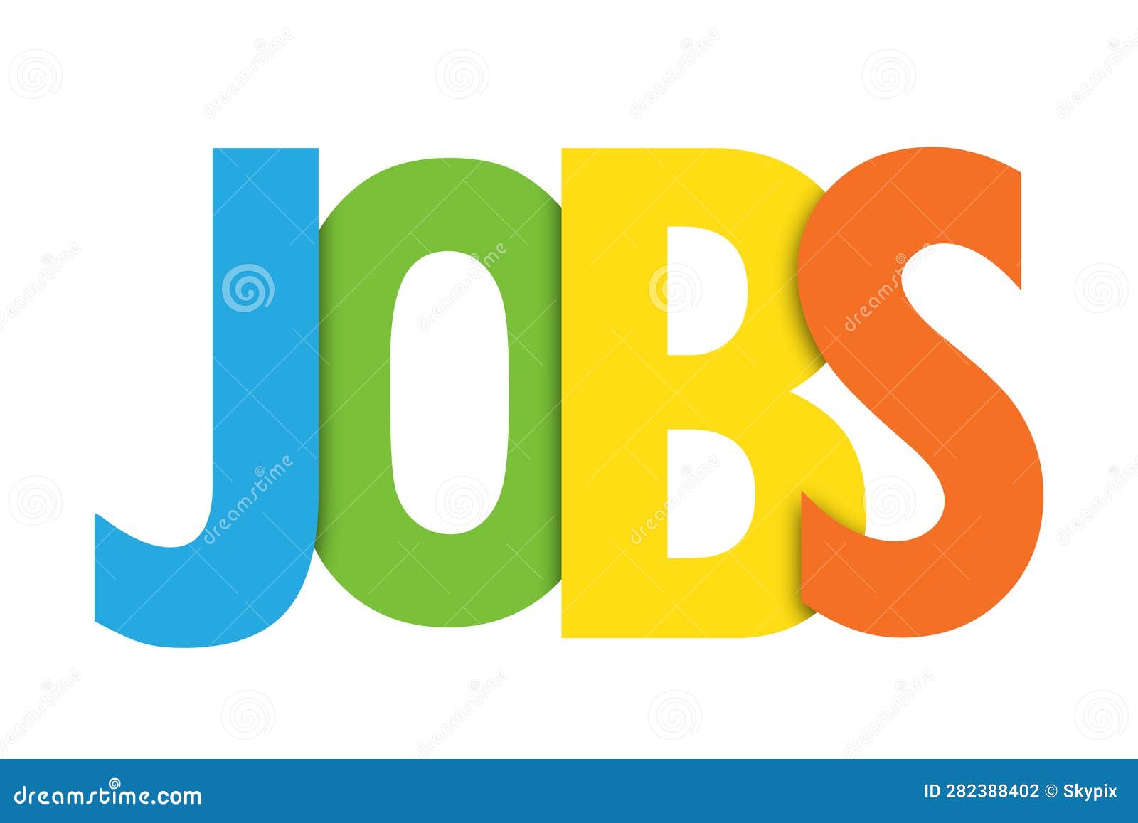 JOBS Colorful Typography Banner Stock Vector - Illustration of employer ...