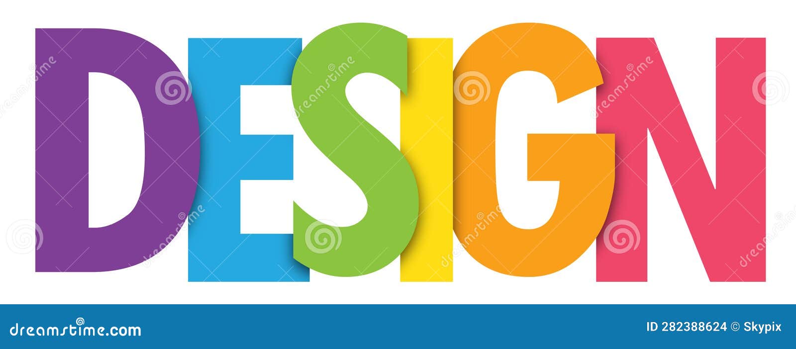 DESIGN Colorful Typography Banner Stock Vector - Illustration of ...