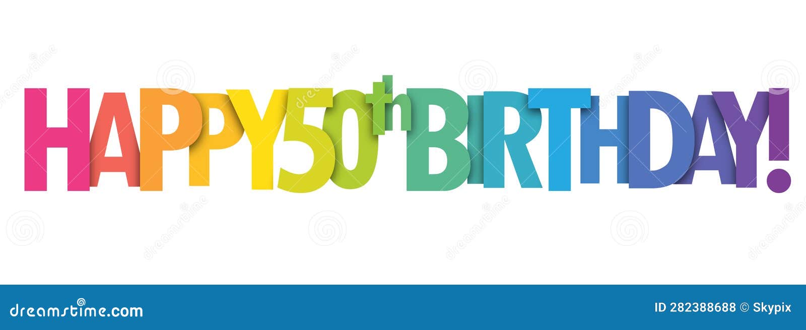 HAPPY 50th BIRTHDAY! Colorful Typography Banner Stock Vector ...