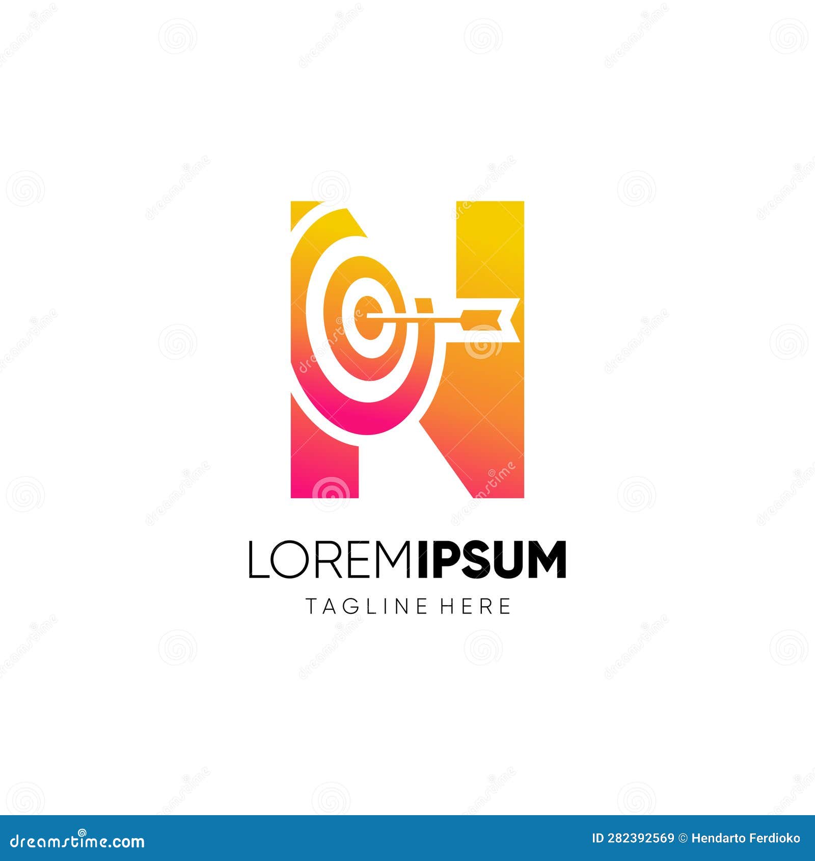 Letter N Target Initial Logo Design Vector Icon Graphic Emblem ...