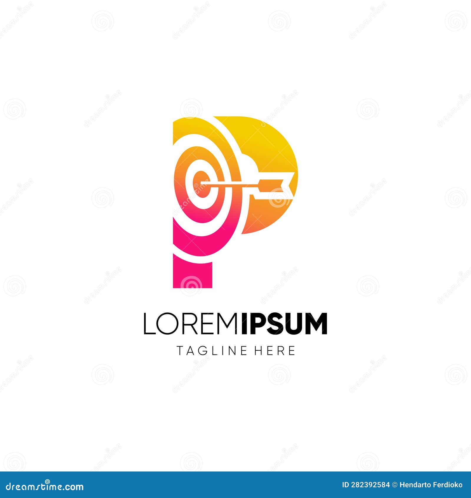 Letter P Target Initial Logo Design Vector Icon Graphic Emblem ...