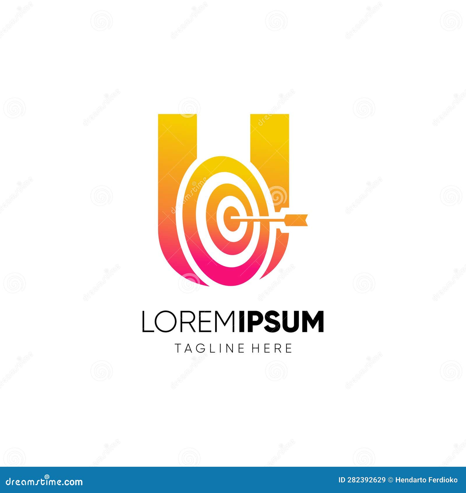 Letter U Target Initial Logo Design Vector Icon Graphic Emblem ...