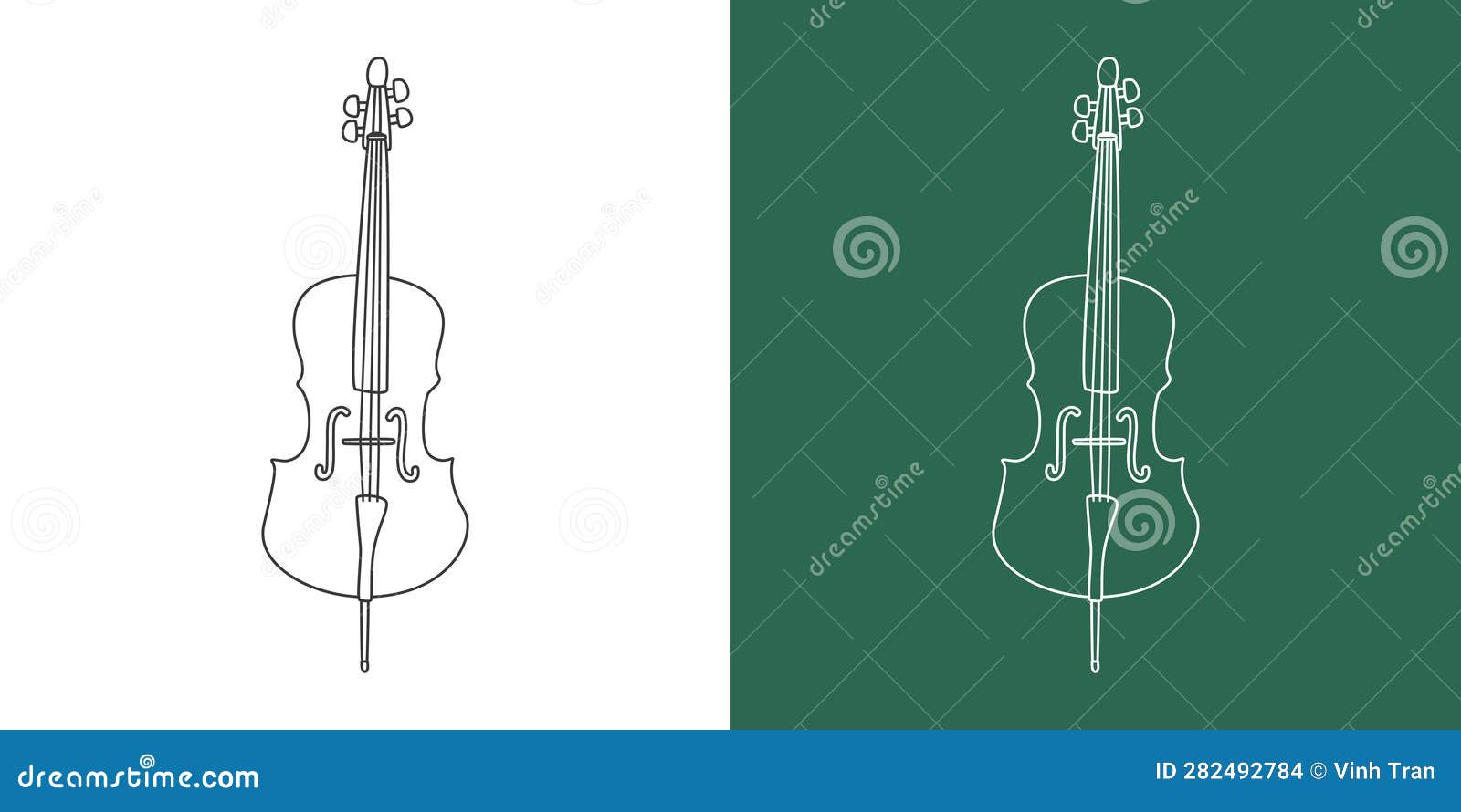 Cello Line Drawing Cartoon Style. String Instrument Cello Clipart ...