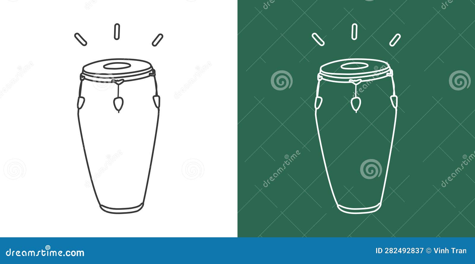 Conga Clipart Cartoon Style. Wooden Conga Cuban Percussion Musical ...