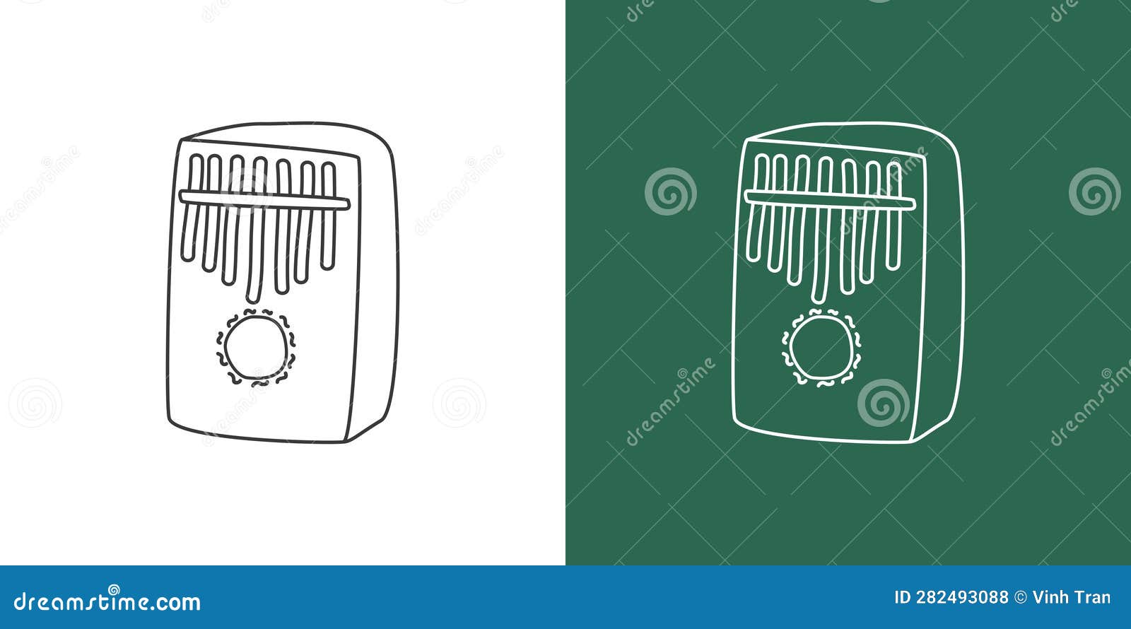 Kalimba Clipart Cartoon Style. Wooden Kalimba African Musical ...