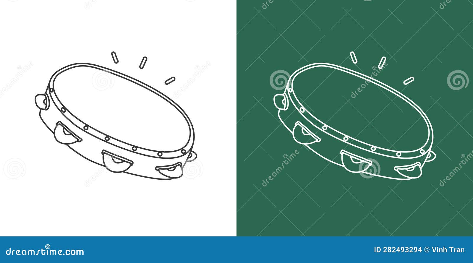Tambourine Linear Icon. Modern Outline Tambourine Logo Concept O ...