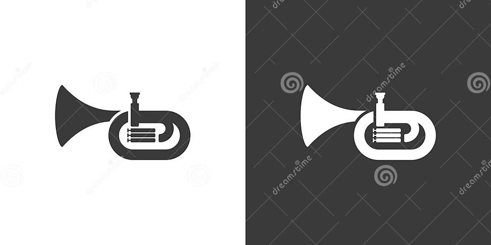 Tuba Flat Web Icon. Tuba Logo Design. Brass Instrument Simple Tuba Sign ...