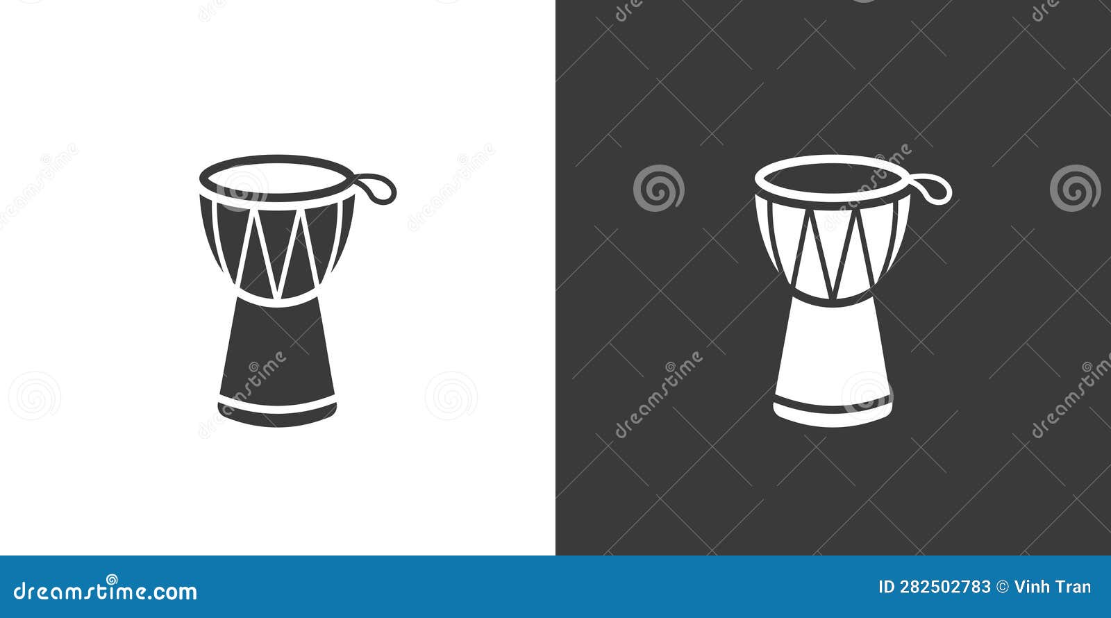 Djembe Silhouette, Jembe Drum Percussion Musical Instrument Cartoon ...