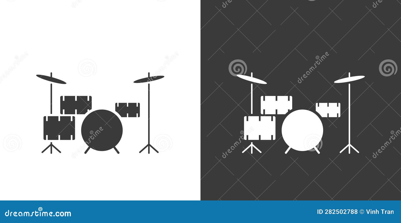 Drum Kit Flat Web Icon. Drum Kit Logo. Percussion Instrument Drum Set ...