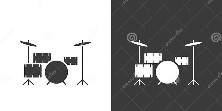 Drum Kit Flat Web Icon. Drum Kit Logo. Percussion Instrument Drum Set ...