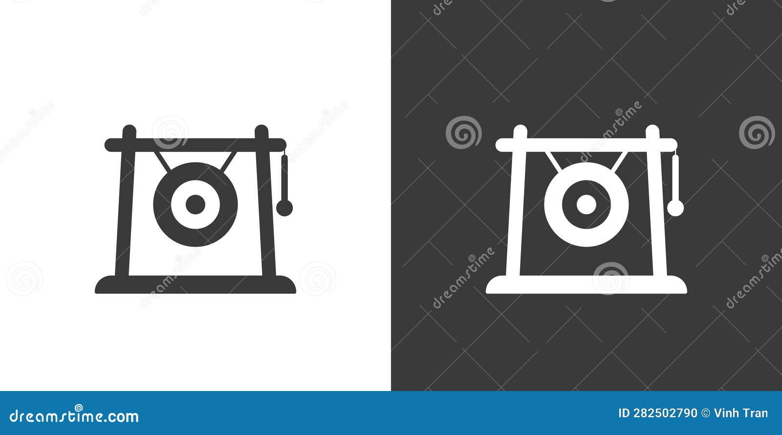 Gong Flat Icon. Chinese Metal Gong Vector Illustration Isolated On ...