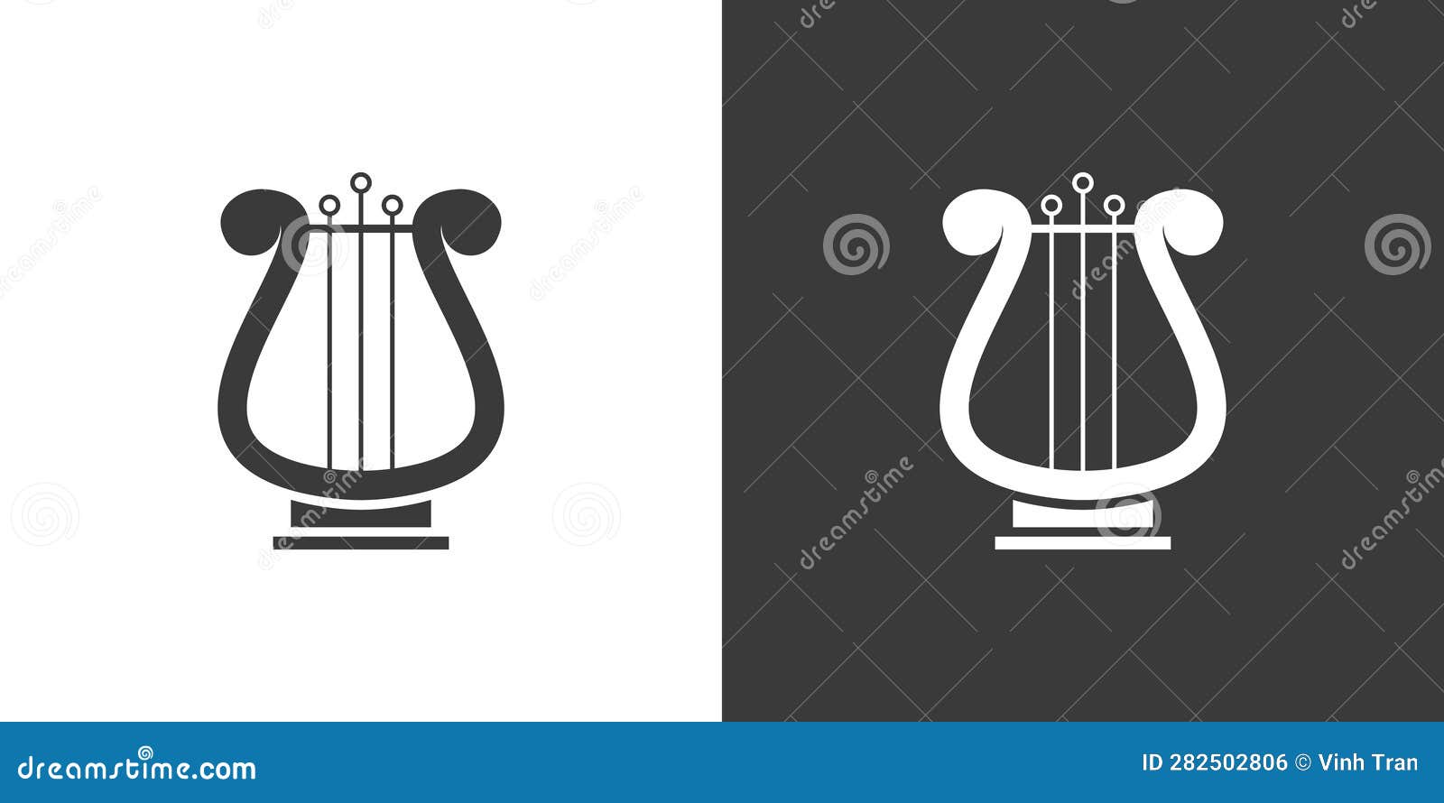 Lyre Flat Web Icon. Classical Lyre Logo. String Instrument Lyre Sign ...