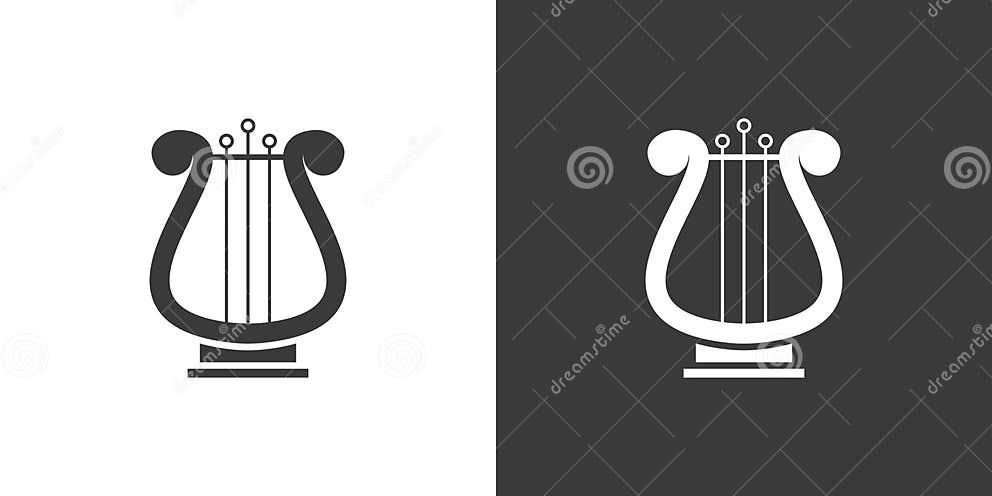 Lyre Flat Web Icon. Classical Lyre Logo. String Instrument Lyre Sign ...