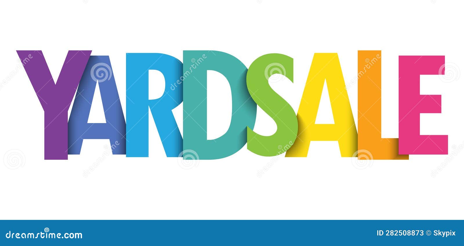 YARD SALE Colorful Typography Banner Stock Vector - Illustration of ...